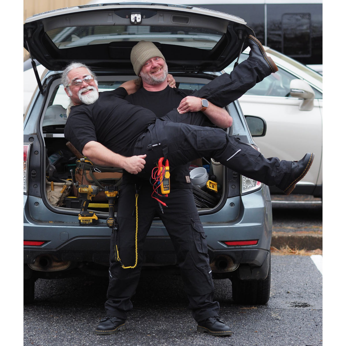 Men's Stage Black Ripstop Pants & Removable Kneepads - Stagehands Clothing